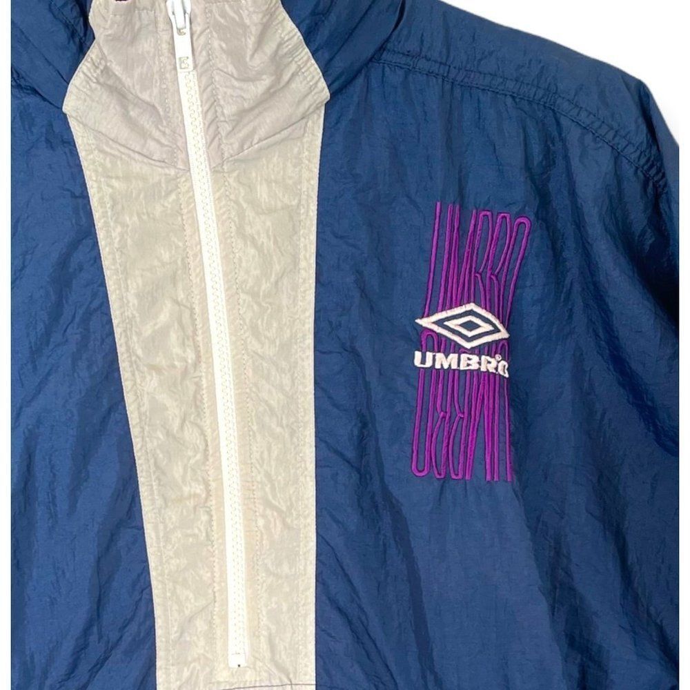 Vintage 90's Umbro Retro Colorful 1/2 Zip Nylon Pullo… - Gem